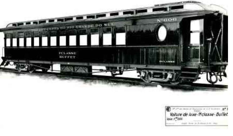 Vagão de passageiros 1a classe com buffet VFRGS | Patrimônio belga no Brasil